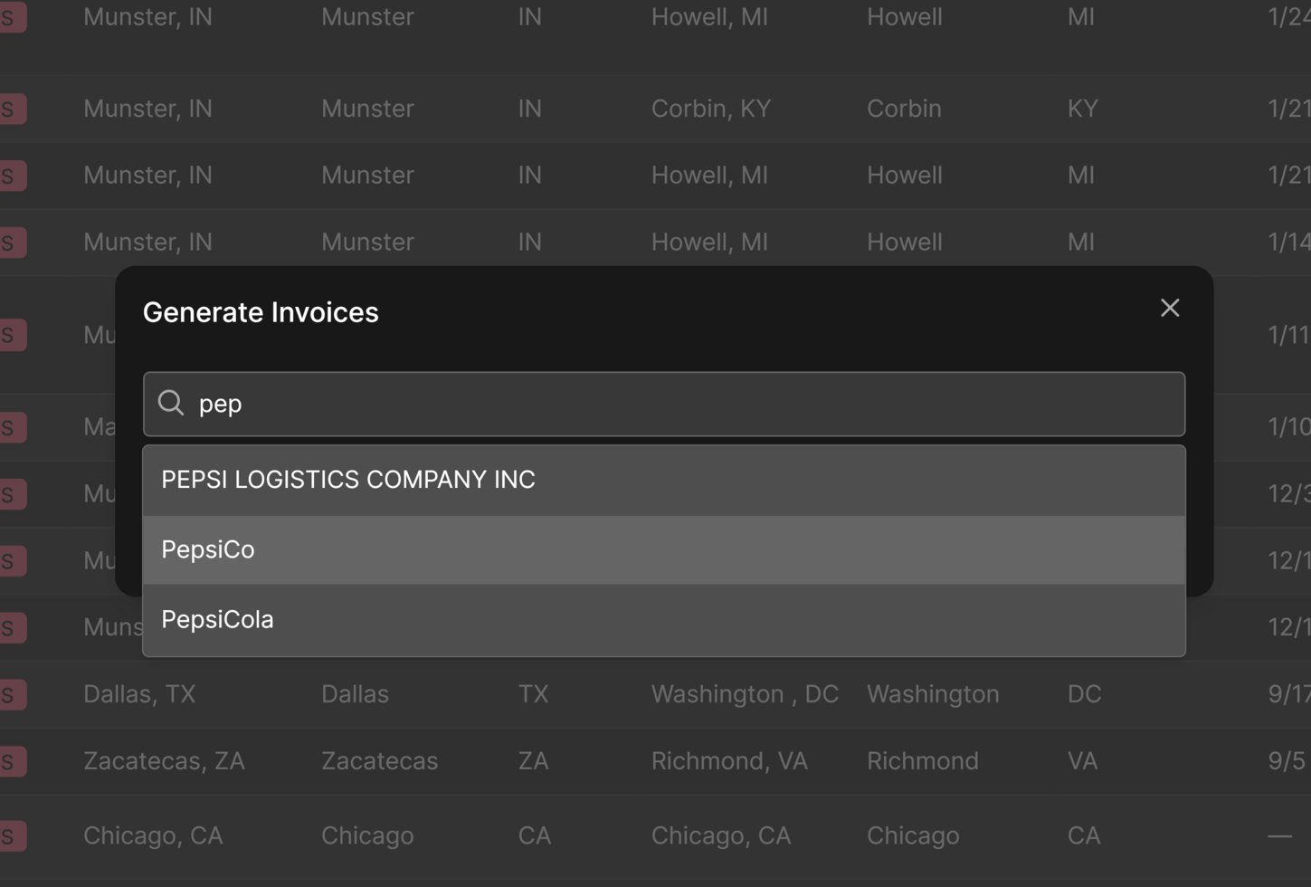 Generate Batch Invoices